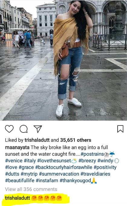 Sanjay Dutt Elder Daughter Trishala Reacted To Her Step-mother Manyata ...