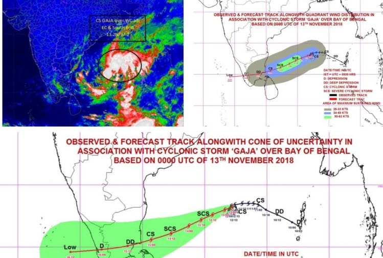 तमिलनाडु:गाजा चक्रवात से आज शाम भूस्खलन की संभावना, हाई अलर्ट पर नौसेना ...