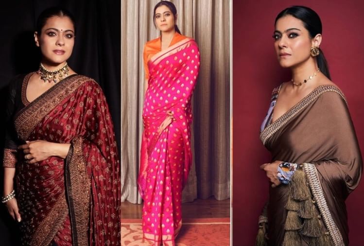 Kajol Recreates K3g Look In Black And Burgundy Saree In Indian Idol 11 ...