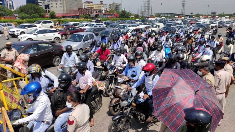 After Checking Sarhole Border Jam In Gurugram - जांच शुरू होते ही सरहौल ...