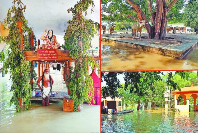 Flood Of Deoria Water Filled In Devraha Baba Ashram - आफत की बाढ़ ...