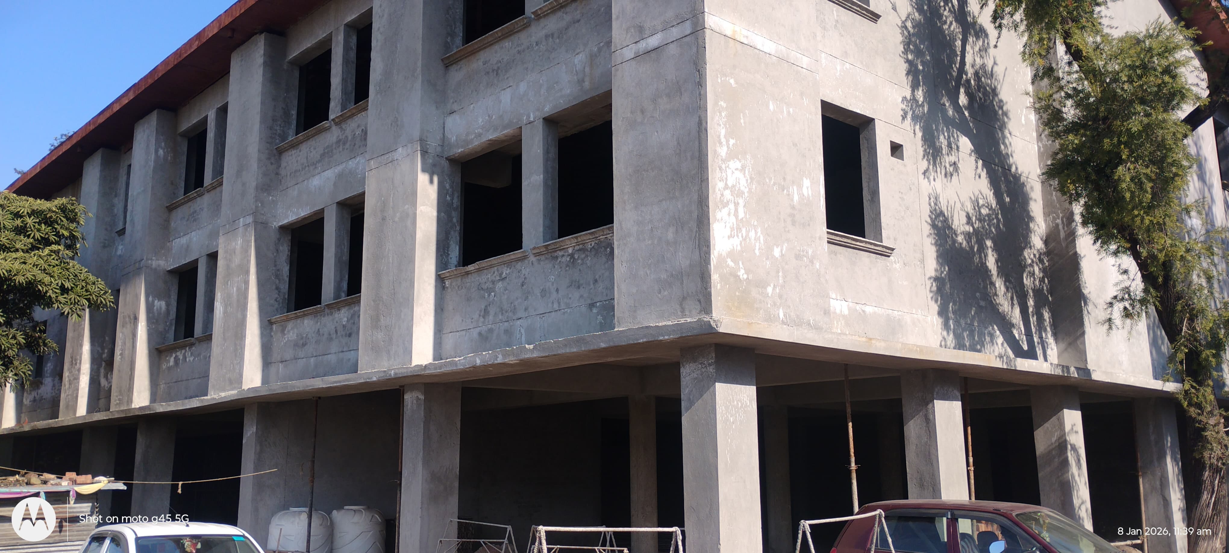 The Town Hall Remains In Limbo, With An Incomplete Roof, Open Skylights ...