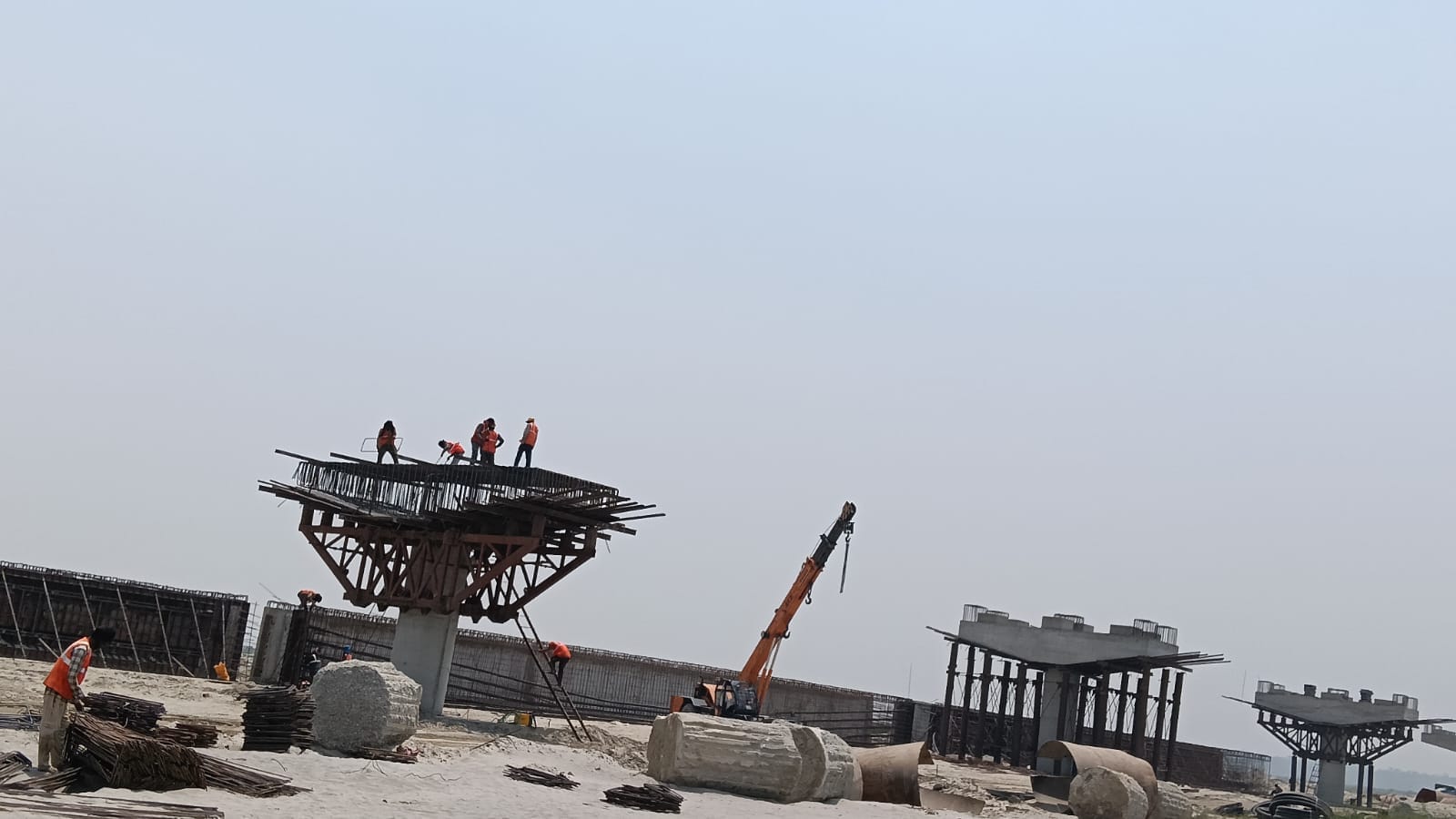 Dhanara Ghat Bridge Construction Gains Momentum, Most Pillars Ready ...
