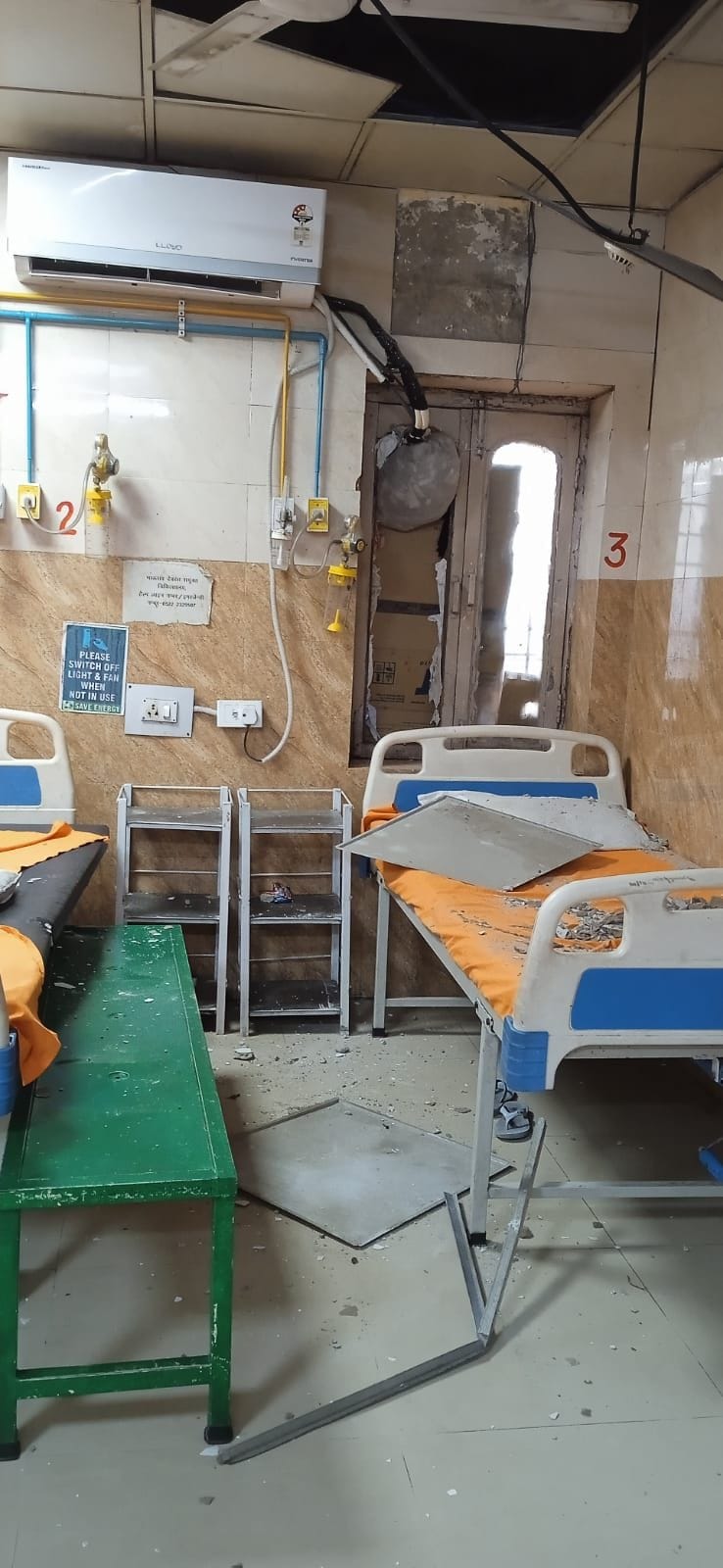 False Ceiling Collapses In Civil Hospital's Emergency Ward; Two Injured ...