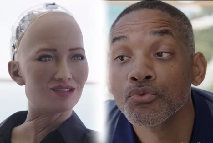 Will Smith Tries To Kiss Humanoid Robot Sophia And She Friend Zoned Him ...