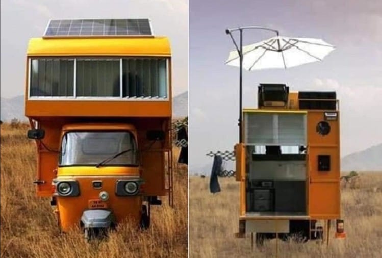 A Man Built Luxurious House On The Roof Of An Auto Rickshaw - ऑटो की छत ...