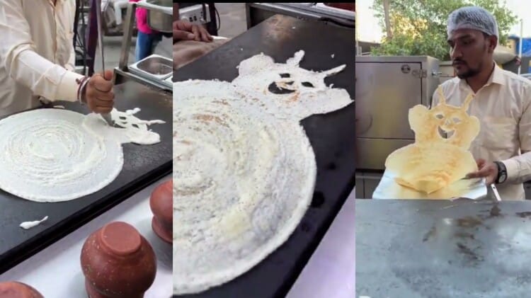 Teddy Bear Dosa: Street Food Vendor Made Teddy Bear Dosa Creative Dosa ...